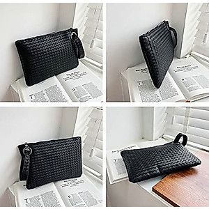 Hycurey Clutch Bags for Women Evening Clutch Purses Large Woven Clutch Purse Oversized Clutch Wallet Wrist Bags for Girls