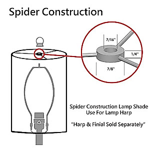 Aspen Creative 33055, Hardback Empire Transitional Spider Lamp Shade, Mushroom Pleated Off-White, 7" Top x 13" Bottom x 10" Slant