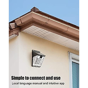 ENSTER Security Camera Wireless Outdoor, Solar Flood Light Camera 1080P, 2.4GHz WiFi Camera for Home Security with Motion Detection, 2-Way Audio, Cloud/SD Card Storage, Waterproof