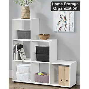 KoTuosy Plastic Storage Baskets with Lids Baskets for Organizing Organizer Bins 6.8 Qt Stackable Storage Bins with Lids Tiny Holes, Storage Containers, Plastic Bins with Handle