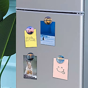 Lissaberg 12 PCS Glass Strong Magnetic Refrigerator Magnets Fridge Sticker - Island Round Glass Fridge Decoration, Office Whiteboard Magnet, Locker Magnet, Cabinet Magnet, Dishwasher Magnet (Island)