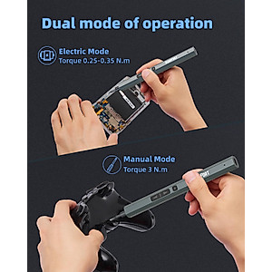 DuroFort 3.7V Precision Electric Screwdriver Set, 0.25N/220RPM Cordless Screwdriver with 34Pcs Bits, 350mAh Mini Electric Screwdriver with LED Light, Magnetize, Opening Pick, Tweezer, Magnetic Mat