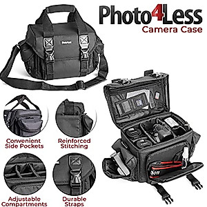 Canon EOS Rebel T7 Digital SLR Camera with EF-S 18-55mm f/3.5-5.6 is STM Lens + 64GB Memory Card + Wide Angle and Telephoto Lens + Tripod + Extra Battery + Remote + Slave Flash (Renewed)