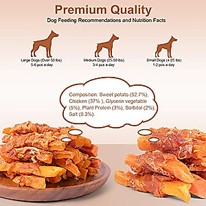 Pawant Dog Treats Chicken Wrapped Sweet Potato Dog Treats, Puppy Training Snacks, Rawhide Free Treats 1lb/454g