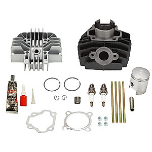 BLACKHORSE-RACING Cylinder Gasket Piston Ring Kit Set Top End Bike Compatible with Yamaha PW 80 PW80 1983-2006 Replaces OEM# 21W-11111-00-00, 1W7-11181-00-00,4AW-11351-00-00, 3E5-11631-00-97
