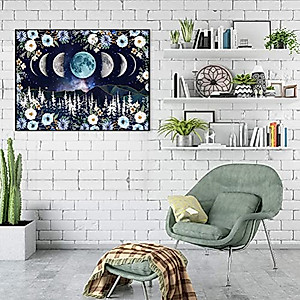 Moon Diamond Painting Kits for Adults -Flower 5D Diamond Art Kits, Full Drill Diamond Painting,Gem Arts and Crafts for Beginner Kids Home Wall Decor 16 x 12 Inch