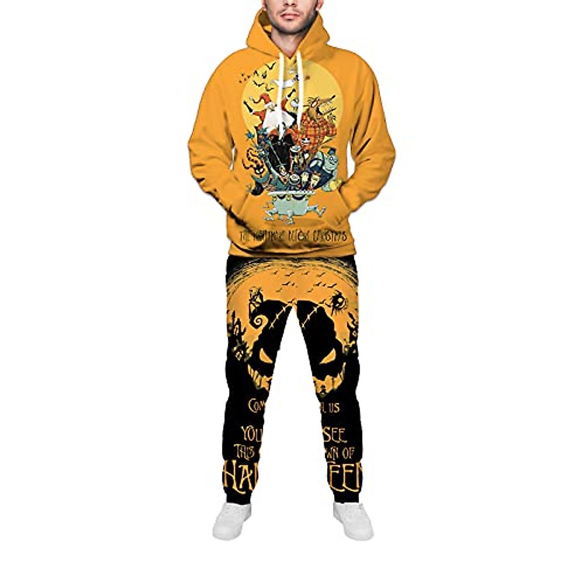 Halloween Mens Jack Hoodie Pant Set 3d Printed Sweatshirts Suit JackSet-3-Small