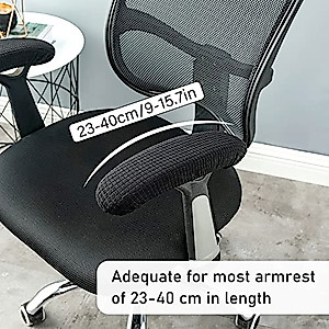 Betinyar 4 Pieces Removable Office Chair Armrest Slipcovers, Elastic Office Chair Arm Covers, Washable Office Chair Armrest Cover Pads, Stretch Armrest Cover (Black)