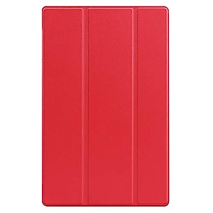 GWYLH Vegan Leather Case for Lenovo M10 HD 2nd Gen 10.1inch 2020 (TB-X306X/TB-X306F), Light Weight Slim Tri-Fold Case Magnetic Cover Stand Red