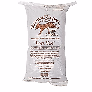 Vermont Compost Company Fort Vee - Organic Potting Soil Mix | High-Nutrient Compost-Based Potting Soil for Indoor & Outdoor Container Seed Starting, Plants & Vegetables Organic Gardening | 40 Quarts
