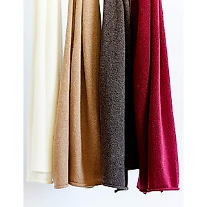 State Cashmere Unisex Long Jersey Knit Scarf Made with 100% Pure Inner Mongolian Cashmere - Elegant, Soft, & Versatile - Ultra Warm Winter Accessories - (Pale Charcoal, 80"x13.5")