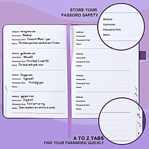 Password Book with Alphabetical Tabs - Medium Size Internet Address & Password Keeper Logbook, Hardcover Password Notebook