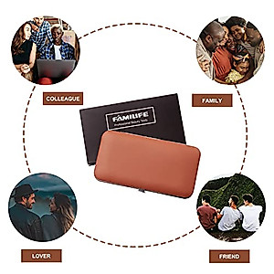 Manicure Set, FAMILIFE Manicure Kit - Nail Kit Mens Grooming Kit Pedicure Kit 9PCS Gifts for Men Boyfriend Nail Clipper Set Stainless Steel Professional Nail Set Care Manicure Tools Leather Case Brown