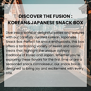 Japanese Snack and Korean Snack Box - Japanese & Korean Candy, Cookies, Crackers, Gummy, Chips, Sampler Assortment Mix Gum Jelly Treats for Kids Children College Students Adult