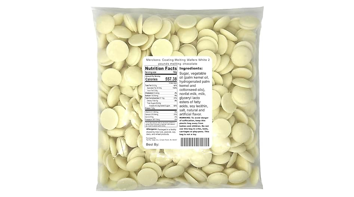 Merckens White Melting Wafers - 2 lbs for Candy Making