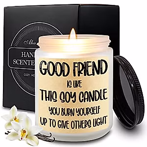 AharHora Vanilla Scented Jar Candles, Funny Gift Candle for Women, Soy Wax Candles, Good Friend Gifts Unique Friendship Gift Birthday Gifts Candles Gifts for Women Men Coworkers BFF Bestie