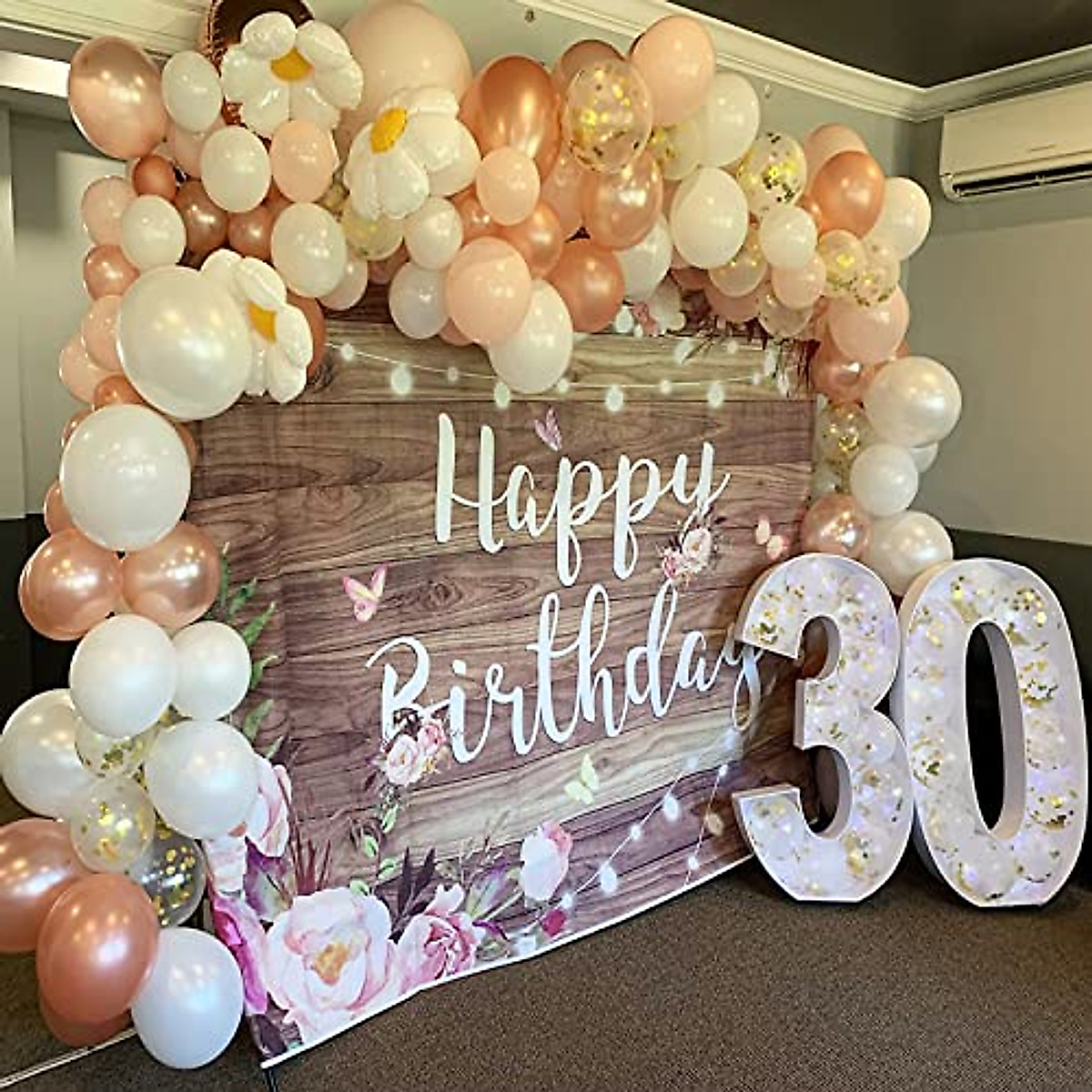EUOPHYM Rose Gold Balloon Arch Kit Daisy Balloon garland kit Flower Ballons with 4D Globos and Rose Gold Confetti Latex Balloon Wedding Birthday Party Decor Baby Shower (Rose Gold Pink and Daisy)