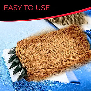 Gears Out Massive Bigfoot Hand Ice Scraper - Bigfoot Gifts - Sasquatch Claw Faux Fur Hand Warmer with Built in Ice Scraper Foam Grip Novelty Winter Snow and Ice Remover for Cars Trucks SUV