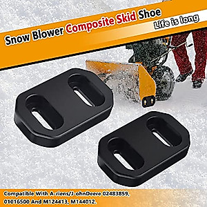ZHIXING M144012 780-286 Snowblower Composite Skid Compatible with A-riens 02483859 01016500 A108BD, for JohnD-eere M124413 M144012 Snowblower Models.