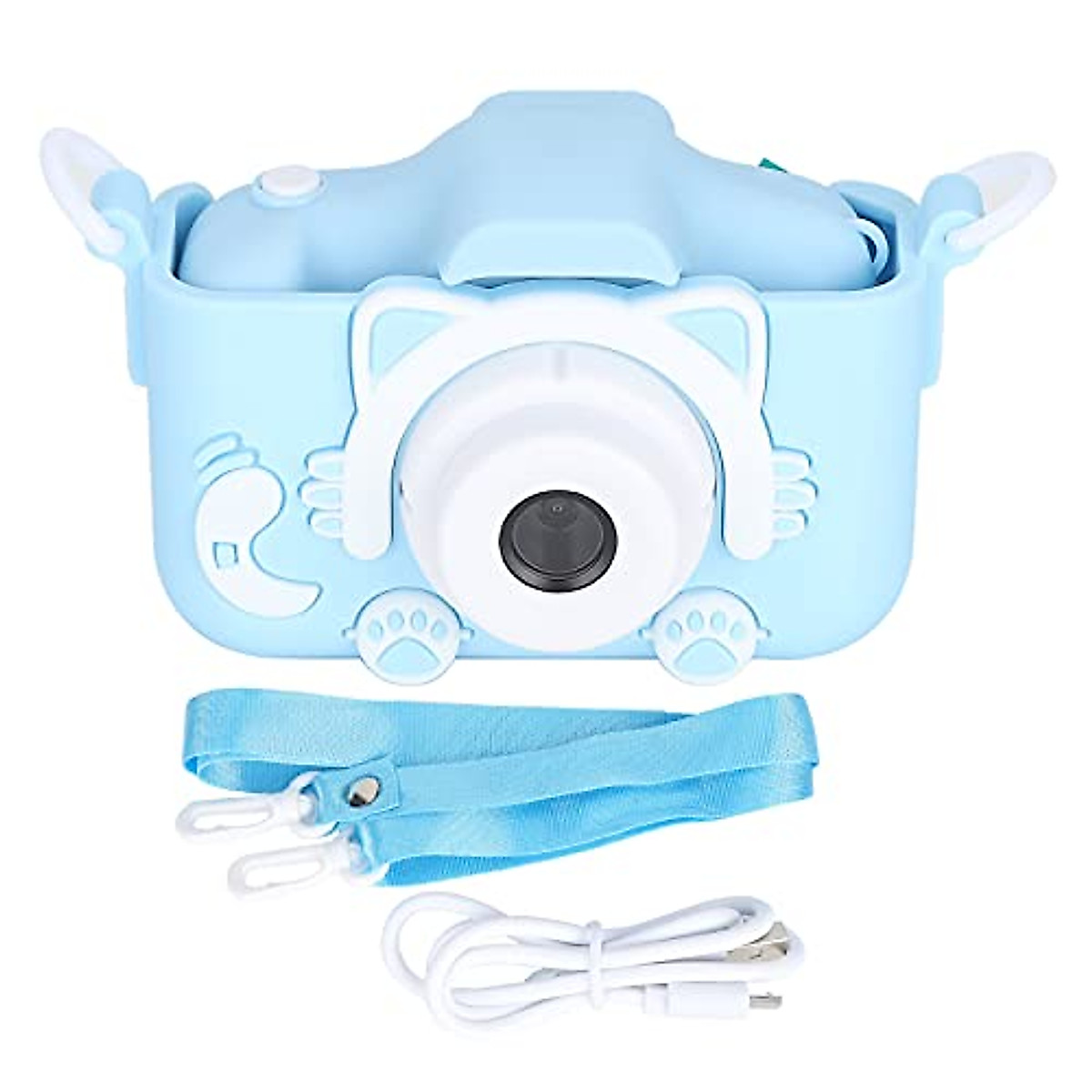 PUSOKEI Kids Camera for Girl, 12MP Digital Video Camera with 2.0in IPS Screen, Kids Digital Camera with Double Camera, Kids Camera for Girls(Blue)
