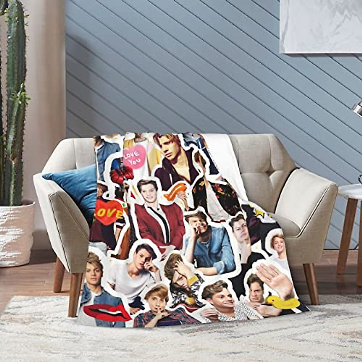 Blanket Jace Norman Soft and Comfortable Warm Fleece Blanket for Sofa,Office Bed car Camp Couch Cozy Plush Throw Blankets Beach Blankets
