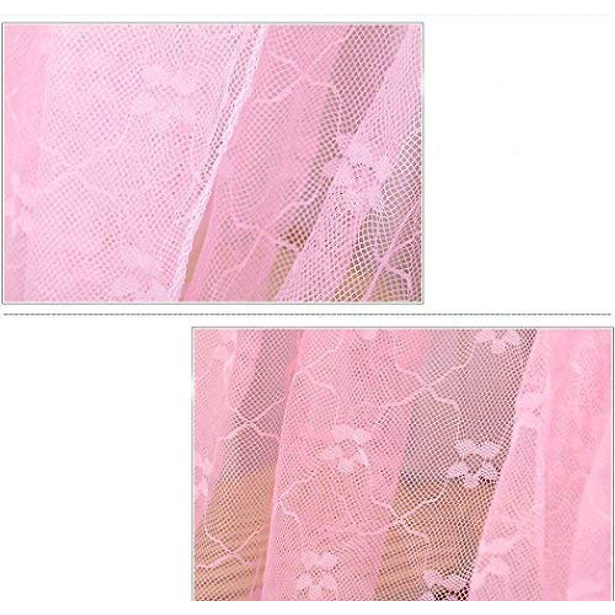 RuiHome Princess Dome Baby Mosquito Net Nursery Crib Bed Pink Canopy Mesh Insect Netting Without Stand