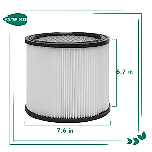 Asheviller 90304 Replacement Filter with Lid, Compatible with Shop-Vac 90304, 90350, 90333, Shop Vac 903-04-00, 9030400, 90595, 5 Gallon Up Wet/Dry Vacuum Cleaners, 2Pack