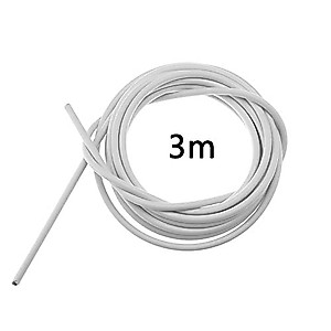 SING F LTD 17pcs Curtain Wire White Window Cord Cable with 8pcs Self-Adhesive Hooks 4 Pairs Hooks and Eyes Rods 3M Length