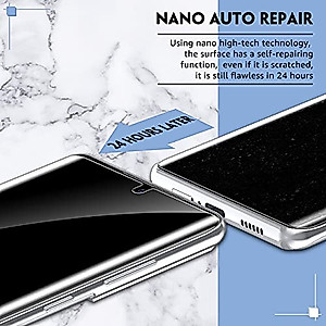 UniqueMe for Samsung Galaxy S21 Ultra Screen Protector, 2 Pack 5G 6.8- inch Flexible TPU Screen Cover and 2 Pack Camera Lens Protector [Support Fingerprint Unlock][Bubble Free] [Installation Tool]