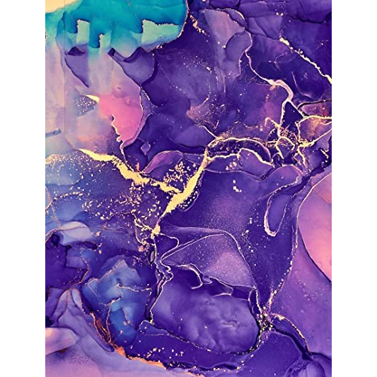 Purple Gold Soft Shaggy Throw Rug for Girls Living Room Bedroom Non-Shedding Medium Pile Carpet Under Dining Table Marble Pattern Colorful Home Office Floor Rug Indoor Kitchen Hallway Runner 5x8