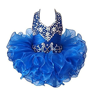 ChengCheng Baby Girls Halter Cupcake National Infant Pageant Dresses 4 US Blue