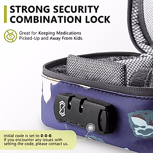 OZCHIN Smell Proof Bag with Combination Lock Tobacco Pipe Pouch Bag File Organizer Case Container Medicine Lock Box Odorless Storage Bag Great Gift for Friend