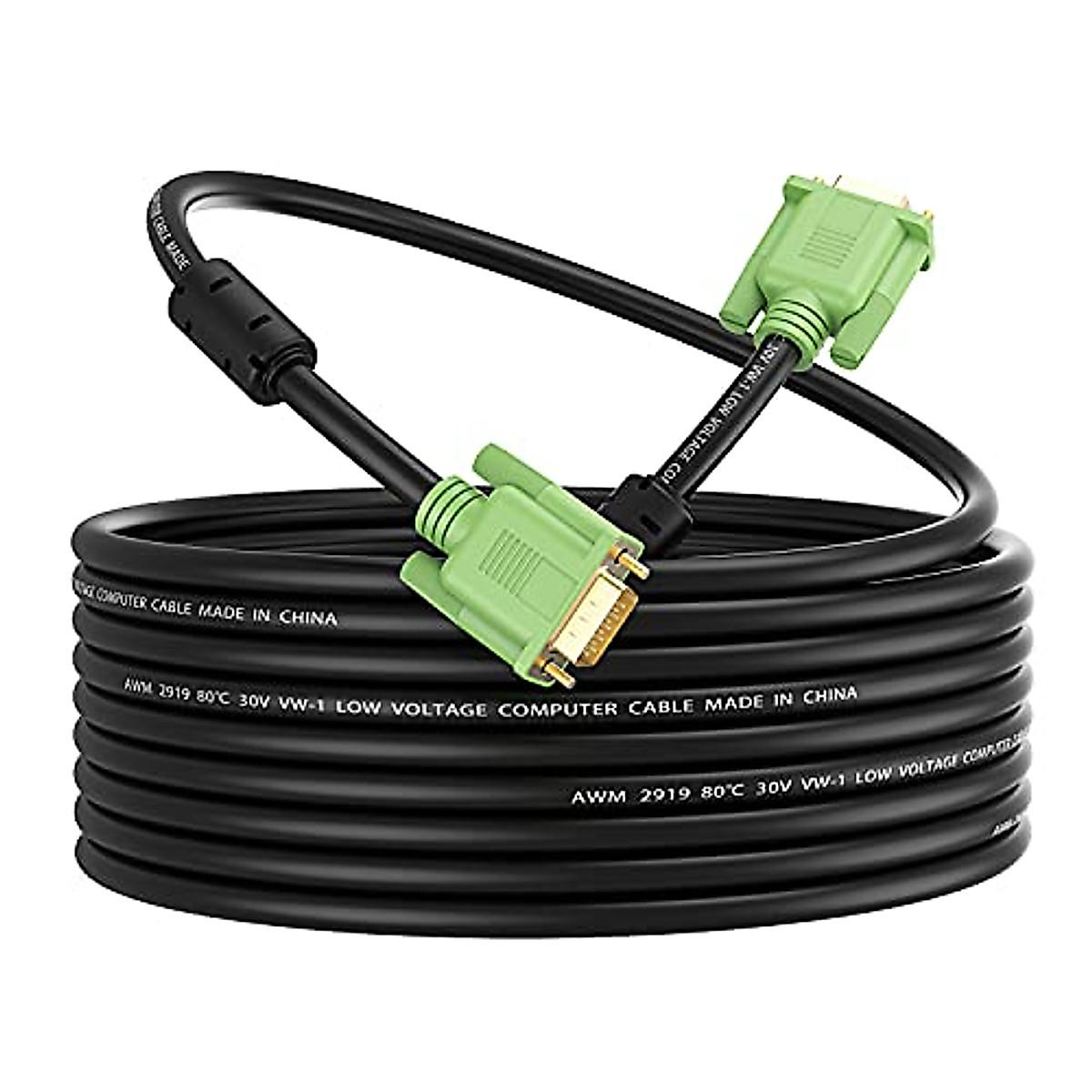 XXONE VGA Cable 15ft, VGA to VGA HD15 Monitor Cable for PC Laptop TV Projector-15Feet