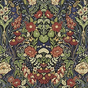 Livebor Floral Peel and Stick Wallpaper Vintage Floral Contact Paper 15.7inchx118.1inch Boho Floral Removable Wallpaper Peel and Stick Dark Floral Textured Paper Self Adhesive Wallpaper for Cabinets