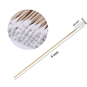 500 Count 6" Long Wooden Cotton Swabs For Pet ear care Cleaning,Gun Cleaning, Electronics,Jewelry, Cleaning Makeup, Arts and Crafts