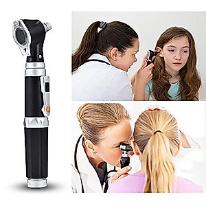 Otoscope Kit,Professional Diagnostic Ear Care Tool with 3.0V LED Bulb, 3X Magnification, 4 Speculum Tips Size - for Children, Adults, Pets, etc.