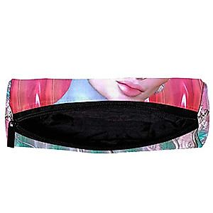 Mermaid Sea Shells and Star Fish Decorate Her Hair Pencil Bag Pen Case Stationary Case Pencil Pouch Desk Organizer Makeup Cosmetic Bag for School Office