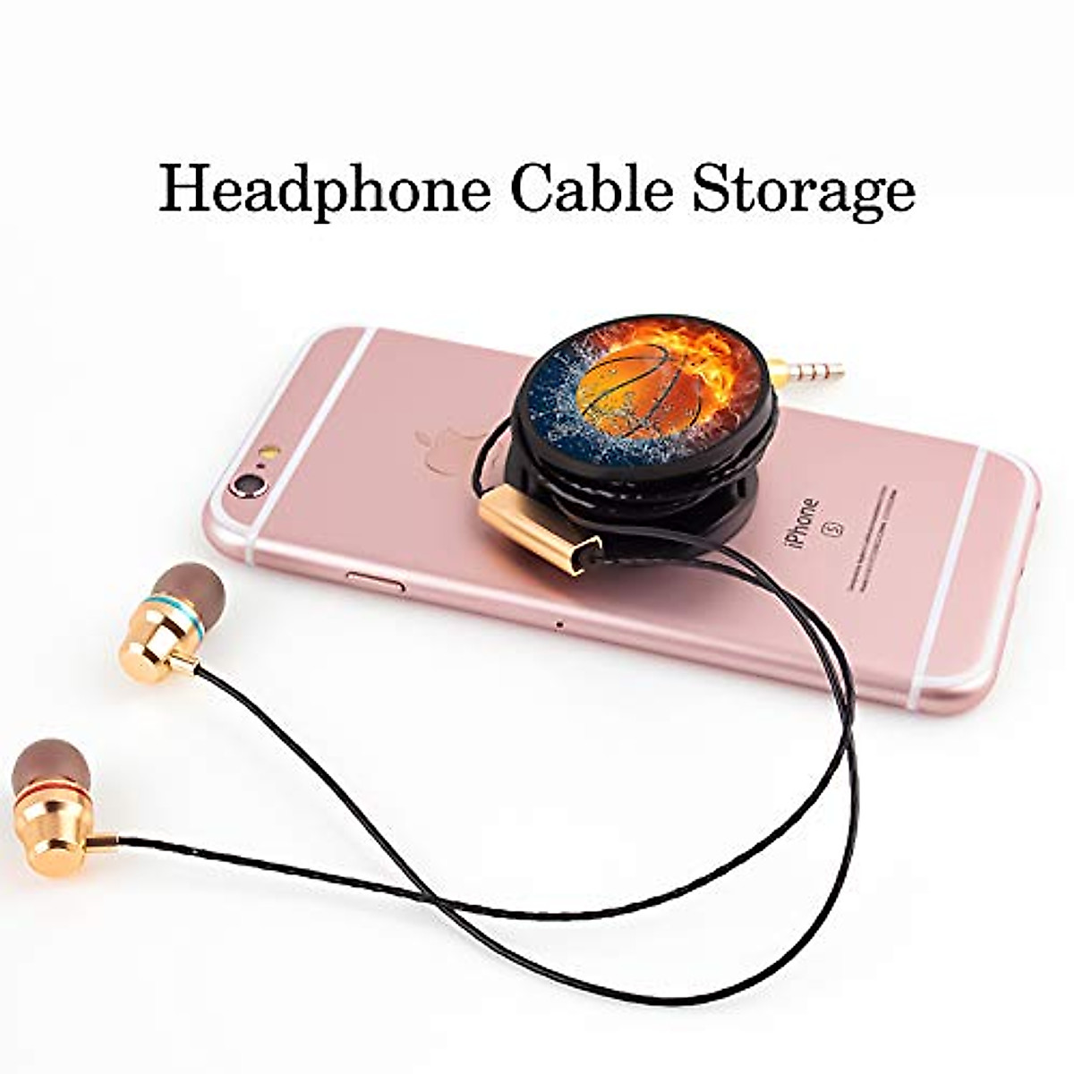 Ufbara Water Fire Basketball Phone Finger Expanding Stand Holder Kickstand Hand Grip Widely Compatible with Almost All Phones and Cases