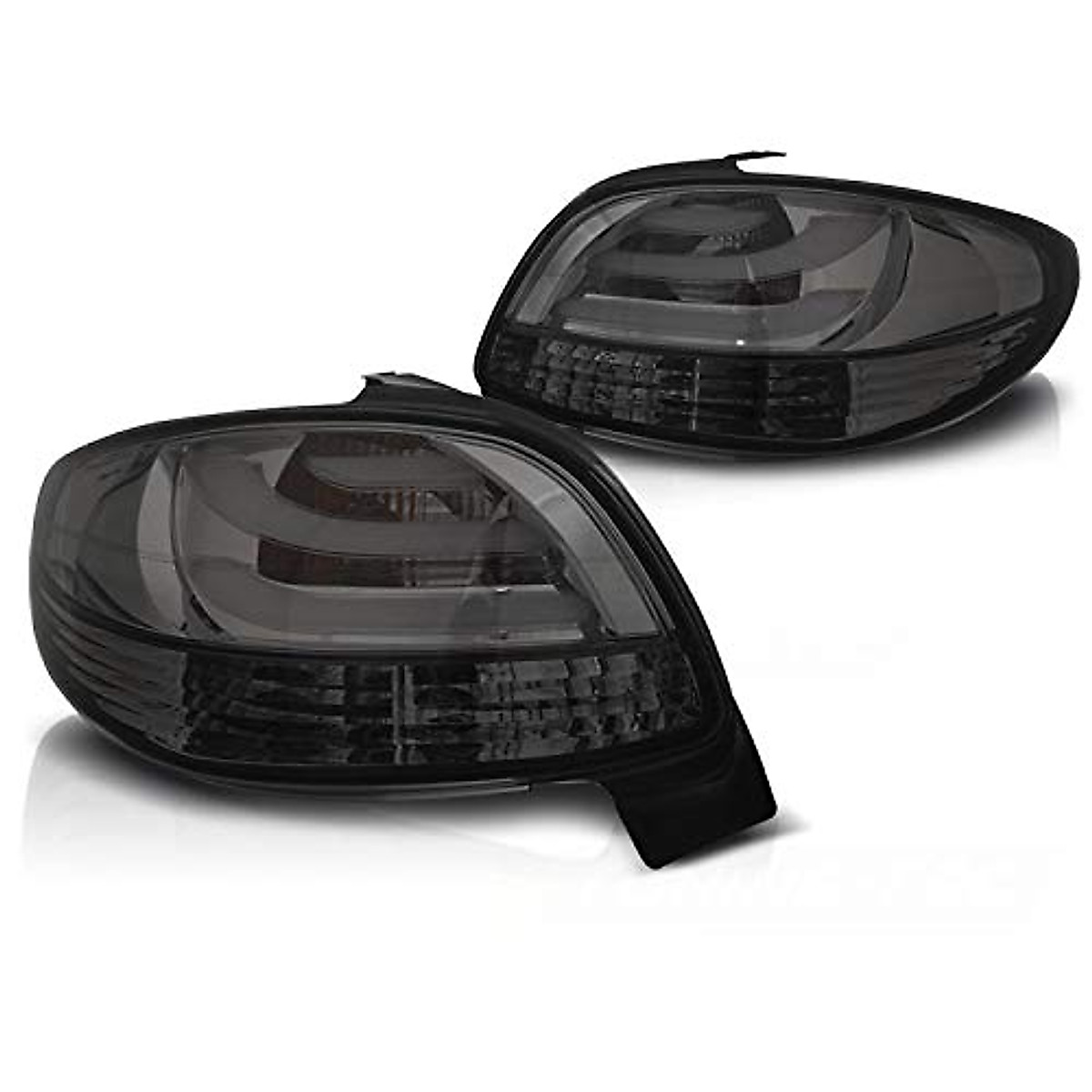LED Rear Lights VR-934 Tail Light Assembly Tail Lamp 1 Pair Driver And Passenger Side Complete Set Smoke Bar compatible with Peugeot 206 1998 1999 2000 2001 2002 Hatchback 3 Doors 5 Door