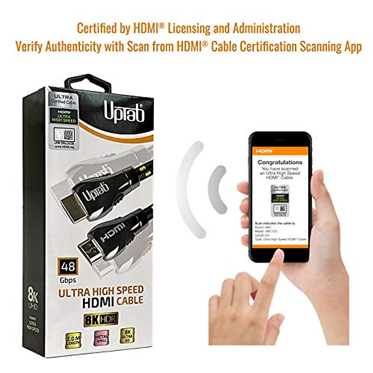 Certified HDMI 2.1 8K Ultra High Speed Cable 8K 60Hz HDR 48Gbps eARC VRR Compatible with Dolby Atmos/Vision Playstation 5/PS5 Xbox Series X RTX 3090 Apple TV 4K Roku Fire Sony LG TV (6.5FT/2M)