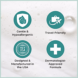 Nurture Rinse Free Body Wash & Shampoo w/Aloe | Hospital Grade Hair & Body Waterless Cleansing Foam | Women, Camping, Elderly & Hospital Patients | Shower Bath & Hand Soap for Sensitive Skin