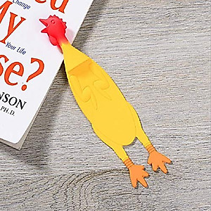 2pcs Chicken Bookmarks Funny for Kids Book Lovers, Cute Page Marker, Cool Animal Bookmark Set, Silicone Clip Bookmarks ,Unique Gift Ideas