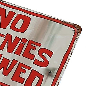 TIOPOLIN No Weenies Allowed Metal Tin Sign Retro Style Aluminum Decoration Sign Wall Art Poster 8X12 Inches, 7.9inchx11.8inch
