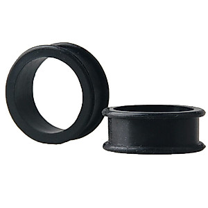 Pair 3/4" (19MM) BLACK SILICONE FLAT FLARE TUNNELS Double Flare Gauges Thin Soft Flexible Flesh Plugs (2pcs)
