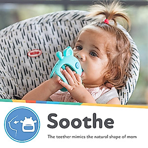 Nuby Silicone Wrist Grip Teething Mitten - 3+ Months, 2 Count (Koala and Hippo)