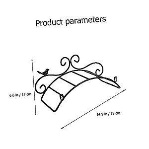 JEWEDECO Hose Wrought Iron Frame Garden Hose Hanging Hook Hose Holder Decorative Garden Hose Storage Outdoor Hose Garden Hose Reels for Outside Water Hose Hanger Wall Water Pipe Bracket