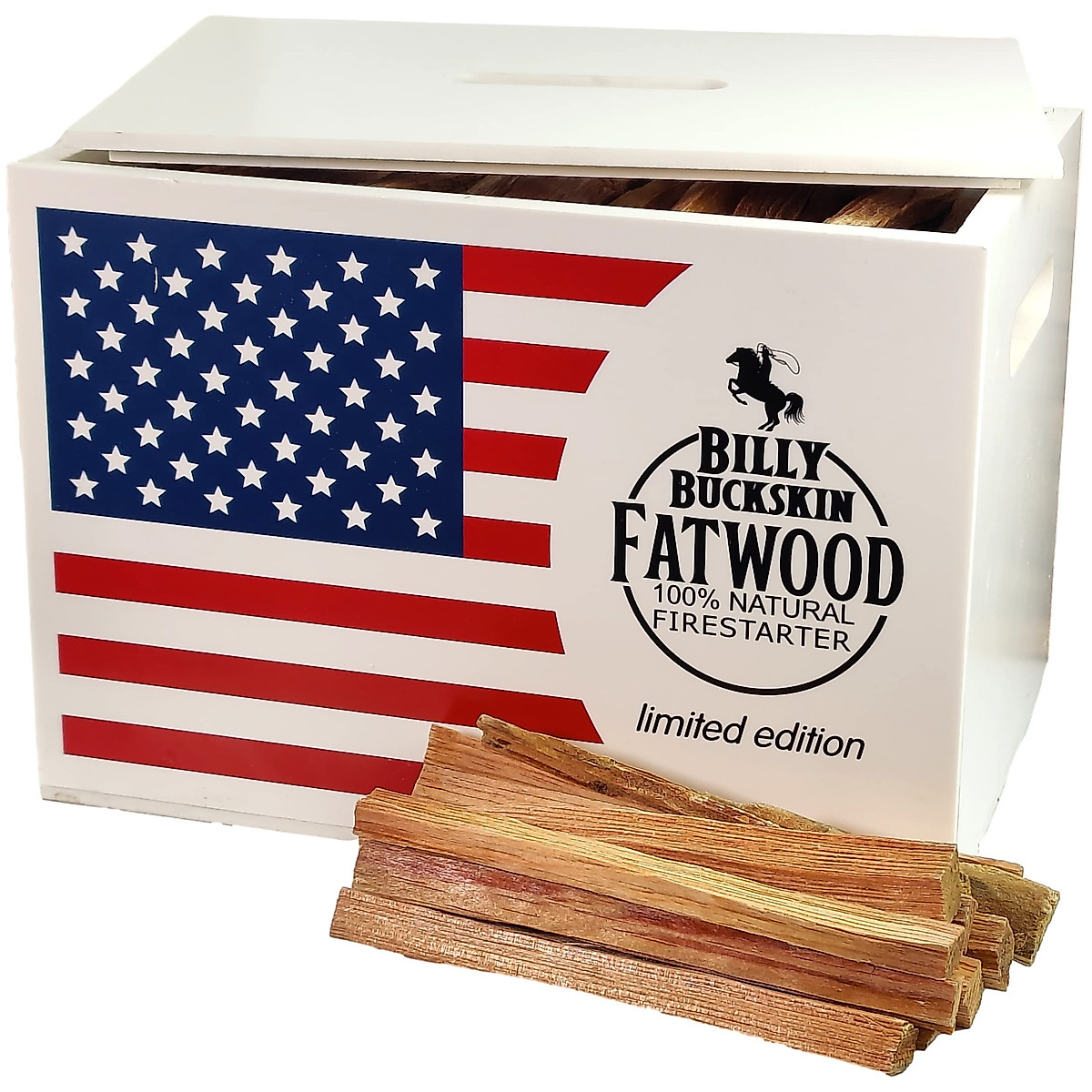 Fatwood Fire Starter Sticks (10 lb Box) - All Natural Resin-Rich Fatwood for Wood Stoves, Fireplaces, Campfires | Easy & Safe Fire Logs, Long-Lasting Firewood, 140 Sticks