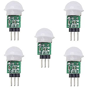 Stemedu HC-SR312 AM312 Mini PIR Human Body Motion Sensor Module Pyroelectric Infrared IR Distance Detector for Arduino (Pack of 5)