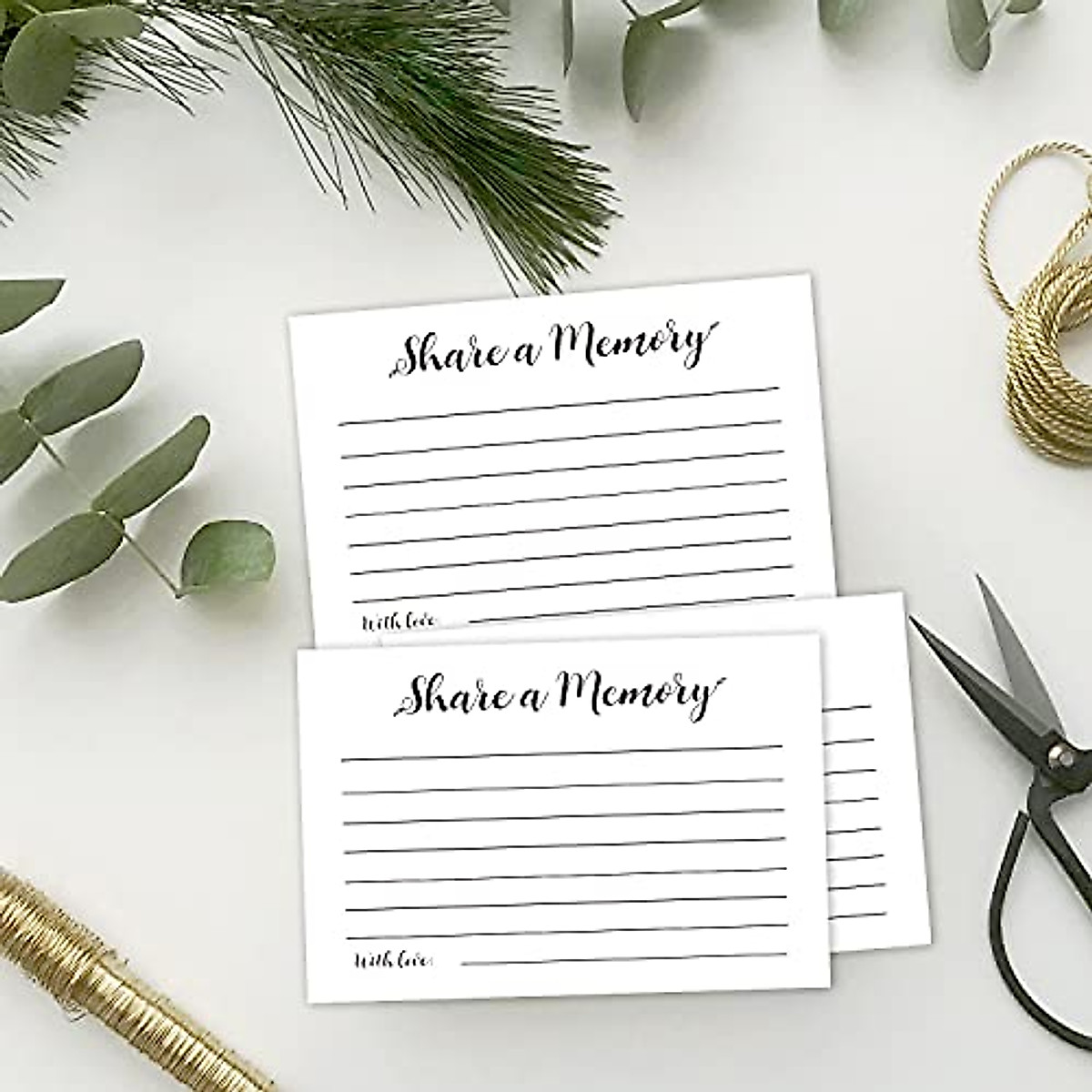 Share A Memory Cards, Pack of 50, Memory Cards for Celebration of Life, Wedding, Showers, Birthdays, Funeral, Retirement, Graduation, Funeral Guest Book Alternative Advice Game, 4x6 Inch.