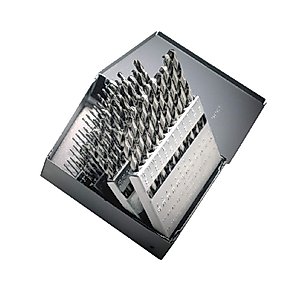 Chicago Latrobe 49916#1-#60 Bright Finish High Speed Steel Jobber Length Twist Drill Bit Set (60-Piece Set)